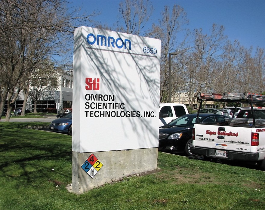 Omron / STI's New Monument Sign