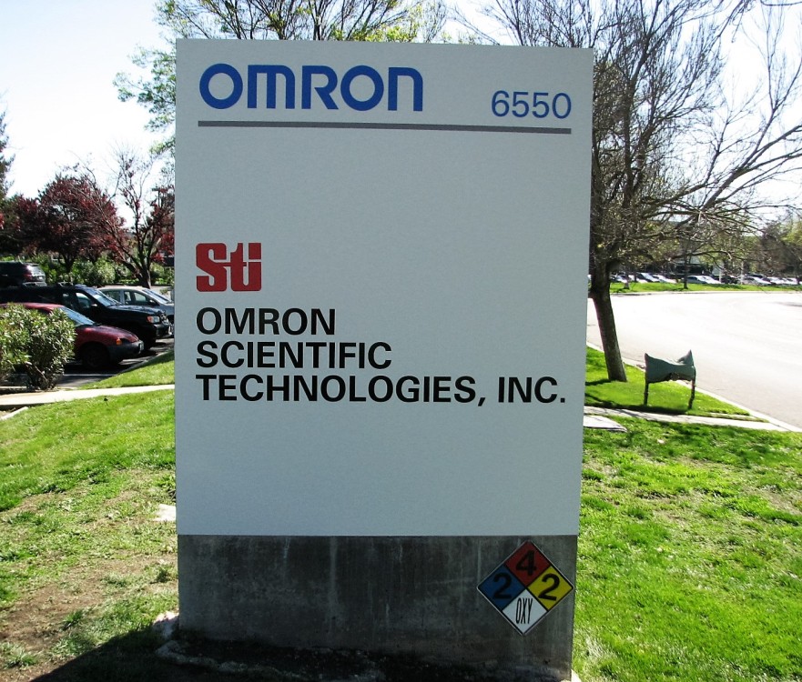 Omron / STI's New Monument Sign